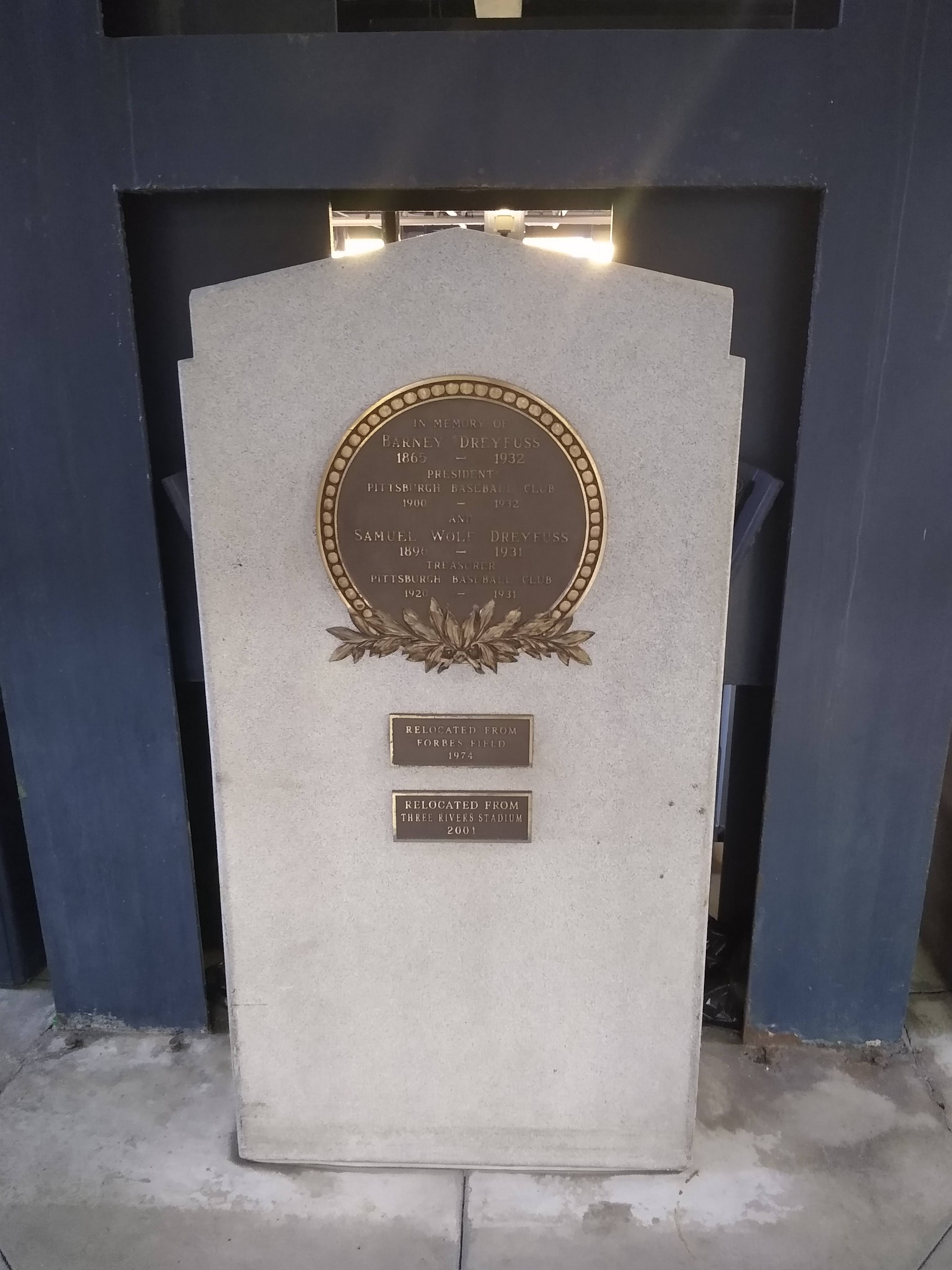 My Favorite (Oldest) Marker: Dreyfuss Monument at PNC Park – The ...
